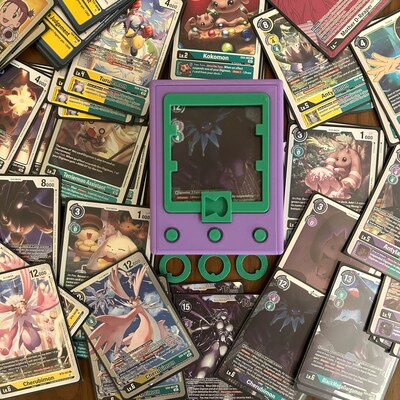 Digimon TCG Custom Digivice Deck Box Card Box for Double Sleeve Decks ...