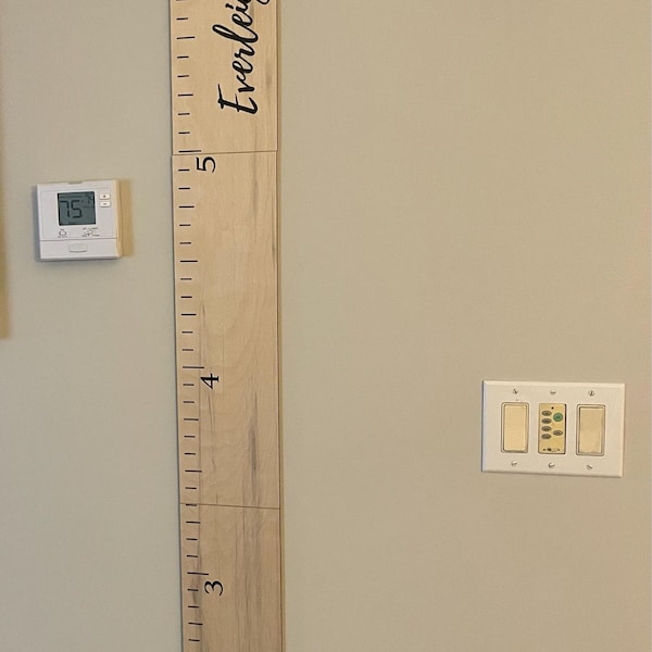 Personalized Wooden Kids Growth Chart - Height Ruler for Boys Girls ...