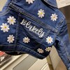 Daisy Flower Smiley Face Custom Demin Jean Jacket Personalized - Etsy