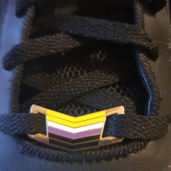 Non-binary Lace Locks — Subtle Pride Shoelace Shoe Charm Agender ...