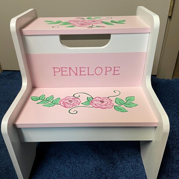 Kids 2 Step Stool,childrens Step Stool,race Cars,hand Painted,boy,girl ...