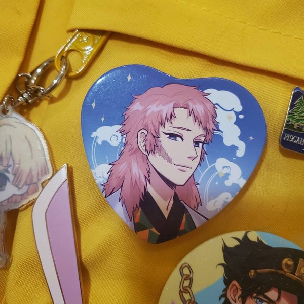 Demon Anime Heart Shaped Buttons - Etsy