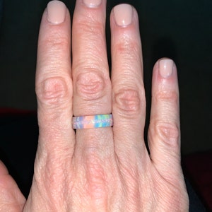 Unicorn Poop Ring With Opal Inlay 6mm Width Diamond Dust | Etsy