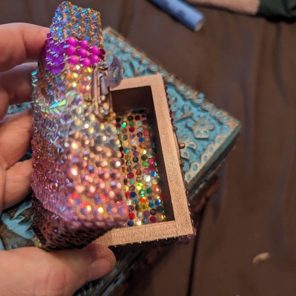 Sparkling Beach Mosaic 12" X 12" Wood Panel/ One of A Kind Bedazzled ...