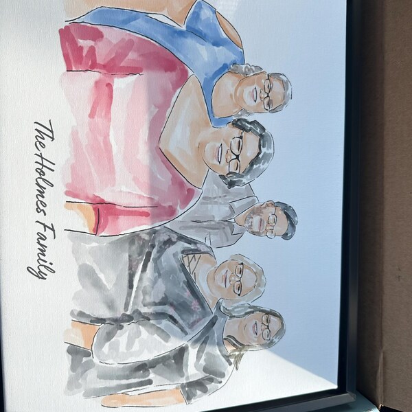 Couple Portrait, Family Portrait, Watercolor Portrait, Couple Painting ...