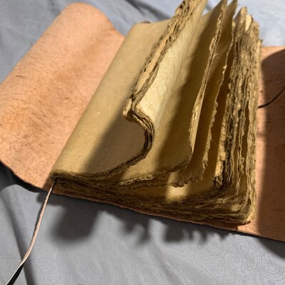 Handmade Scroll Travel Leather Journal, 9x6 Travel Diary Notebook ...