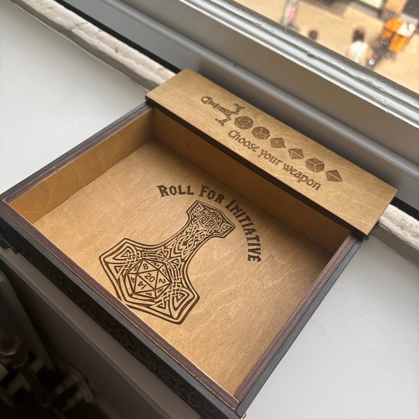 Wooden Dice Tray With Fantasy Map D&D Custom Dice Tray RPG Dice Rolling ...