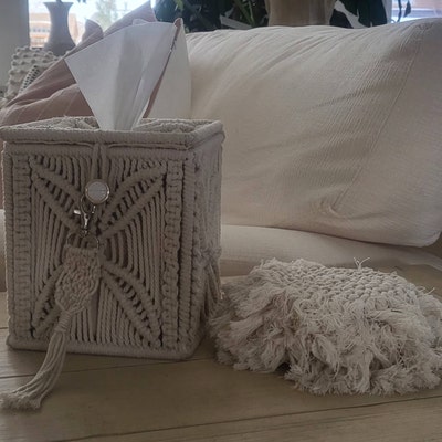 Macrame Storage Baskets, Decorative Bins, Woven Organizers for Bathroom ...