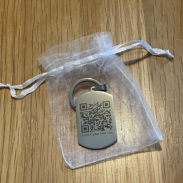 Custom QR Code Keyring | Personalised QR Code Keychain | Personalised ...