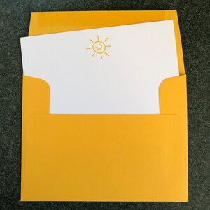 Happy Sun Card Set 6 Bright Sunny Letterpress A2 Cards With Envelopes ...