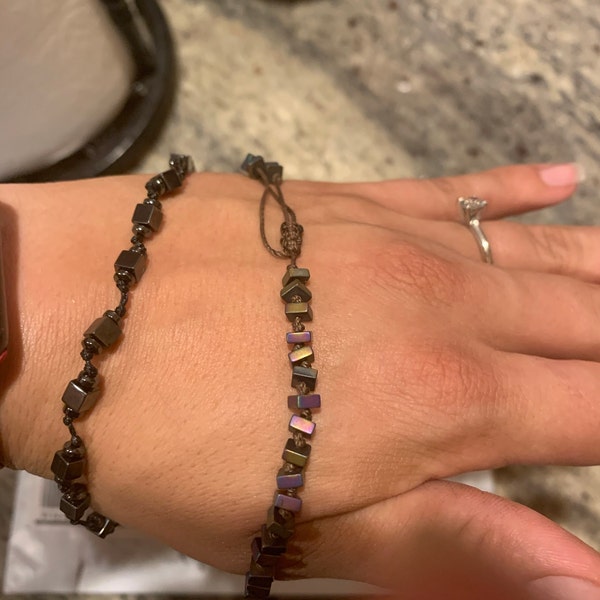 Puca Shell Necklace. Square Puca Shells Beads Strung on Wire. Silver ...