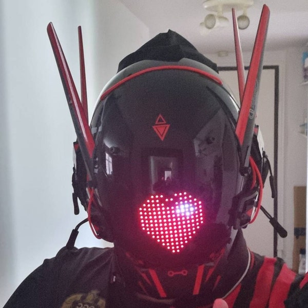 Self-design Green Light Cyberpunk Half-face Mask, Super Cool Glowing ...