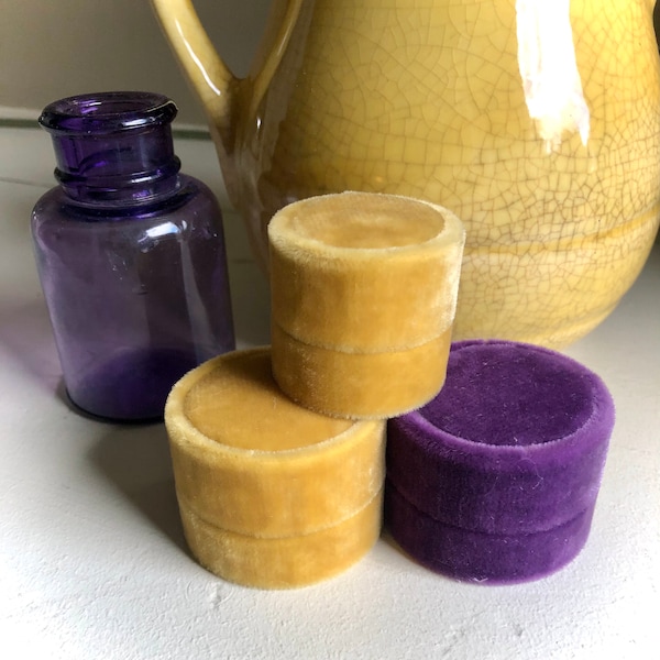 Yellow Velvet Ring Box, Wedding Ring Box, Engagement Ring Box, Proposal ...