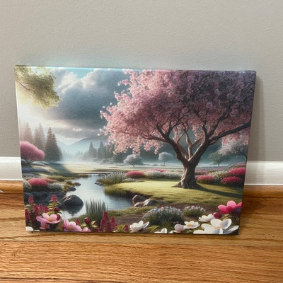 Riverside Village Wall Art Riverside Pixel Art Print Wall Art Waterside ...