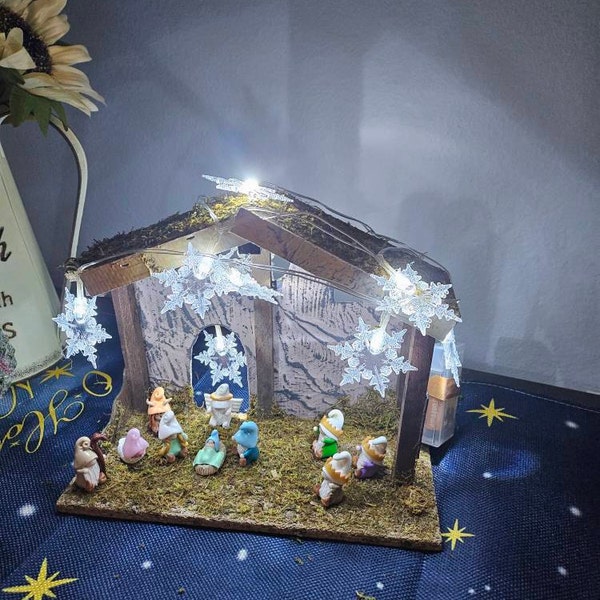 Gnome Nativity Set: Collectible Clay Gnomes/ Miniature Gnome Nativity ...