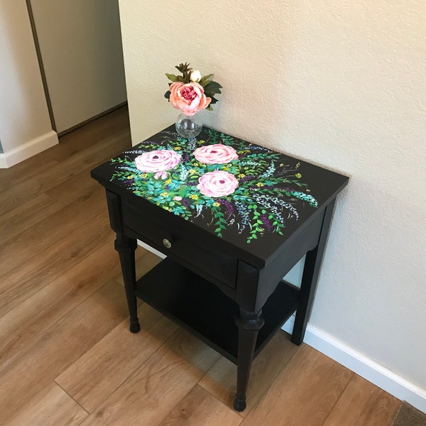 NOT 4 SALE! Antique Night Stand, Beach Lovers Furniture, Blue Green End ...