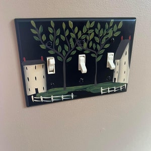 Light Switch Plate Covers Primitive Black With Saltbox and Colonials ...