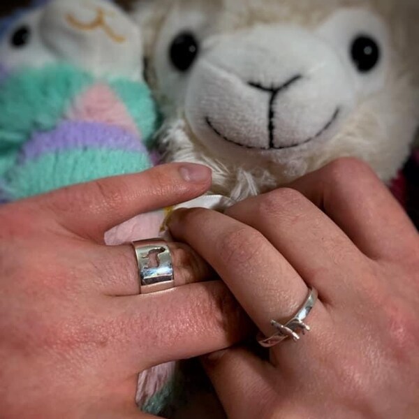 Llama Promise Ring for Couples - Alpaca Animal Jewelry, Matching His ...