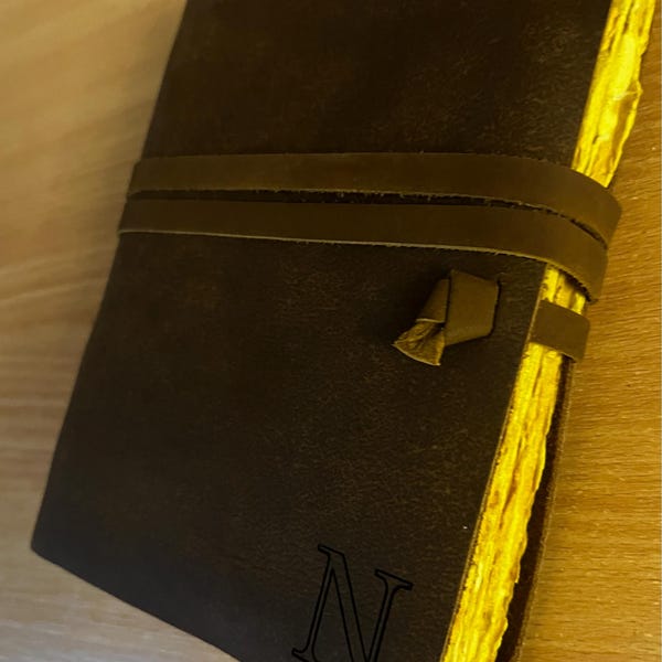 Tree & Moon Leather Journal, Leather Notebook, Sketchbook, Leather ...