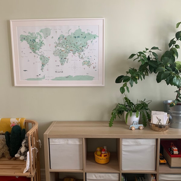 Pastels Educational World Map | Kids World Map | Nursery ...