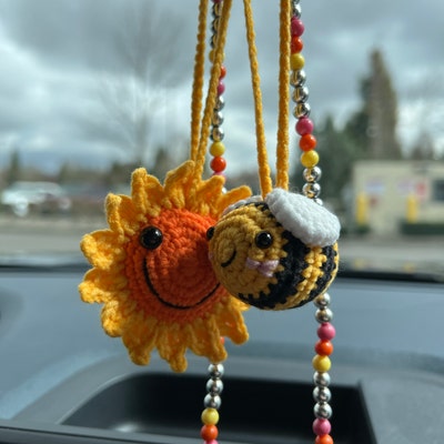 Cute Car Mirror Hanging Accessories for Women, Teens, Rear View Mirror ...