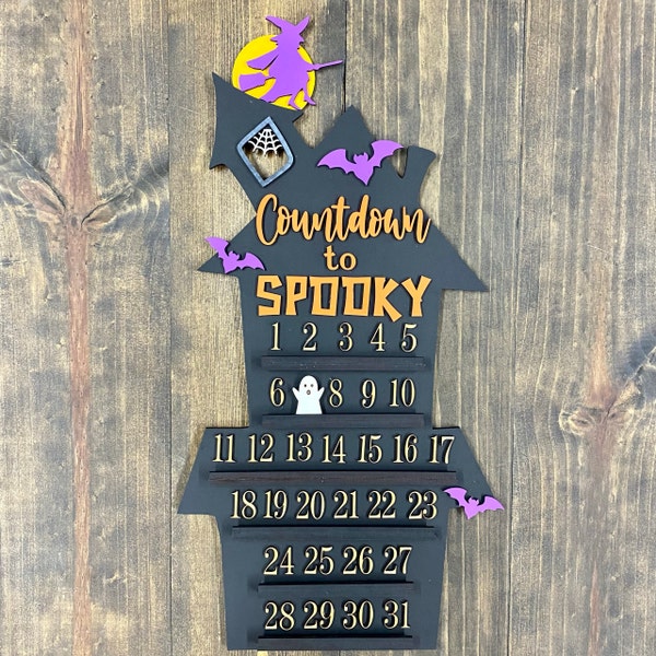 Countdown to Spooky Halloween Calendar Ghost SVG Laser File Wood ...