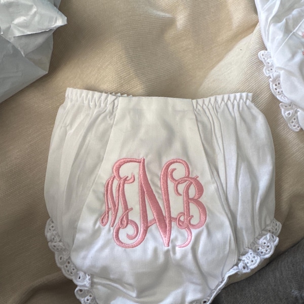 Monogrammed Baby Bloomer Diaper Cover - Personalized Baby Bloomers ...