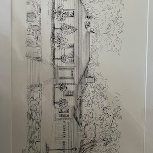 House Drawing in Ink, Custom Architectural Sketch of Your Home From ...