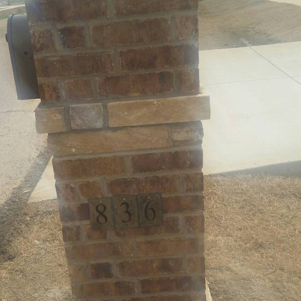 STONE House Number Tiles / Reclaimed Slate / Mailbox Post / ADDRESS ...