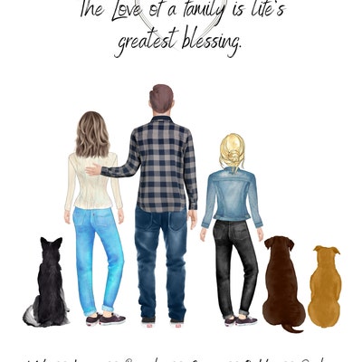 Personalized Family Wall Art Family Portrait Home Decor - Etsy