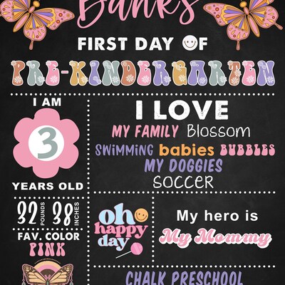 Mermaid First Day of School Sign Printable, Girl Back to School ...