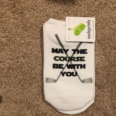 Novelty Golf Socks With May the Course Be With You Printed on the Socks ...