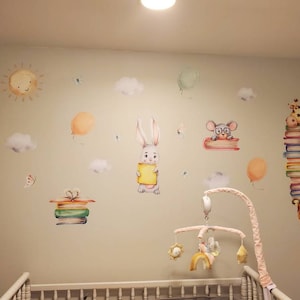 Rabbit Friends in the Forest Wall Decal Baby Room Wall Decor Nursery ...