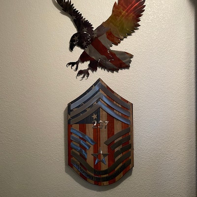 Rustic Space Force Military Rank Wall Plaque Metal & Wood - Etsy