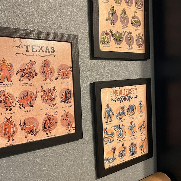 Famous Cryptids of Texas 8" X 10" Print - Etsy