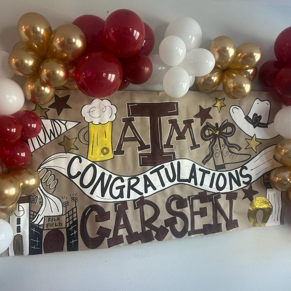 6 Foot Texas A&M Aggie Ring Dunk Banner - Etsy