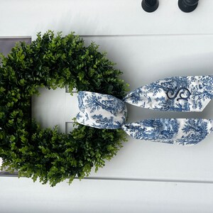 Cardinal Red Toile Holiday Wreath Sash for Front Door, Custom Monogram ...