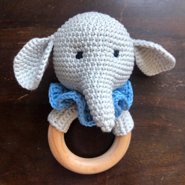 Elephant Crochet Rattle Baby Toy Pattern PDF - Etsy