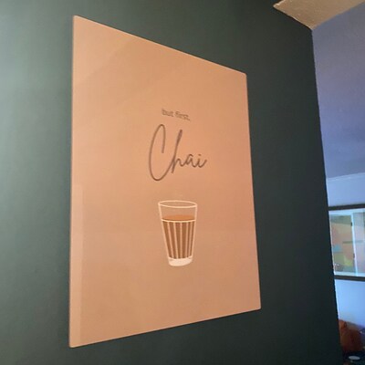 But First Chai Indian Typography Digital Print, Desi Art, Kitchen ...