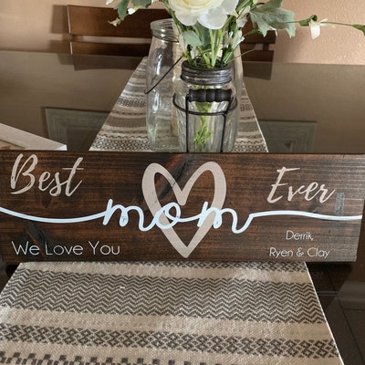 Mom We Love You Sign With Kids Names, Personalized Mom Sign, Mom Gift ...