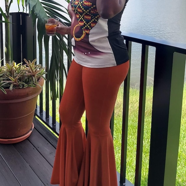 Flared Pants Sewing Pattern Beginner Level, Bell Bottom Extreme Flare ...