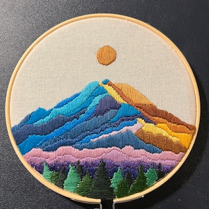 Mt Rainier Embroidery Pattern PNW Volcano Collection Embroidery Pattern ...