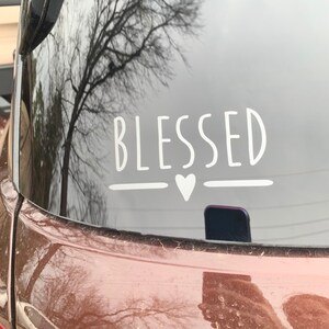 Blessed Typography Car Window Decal - Etsy