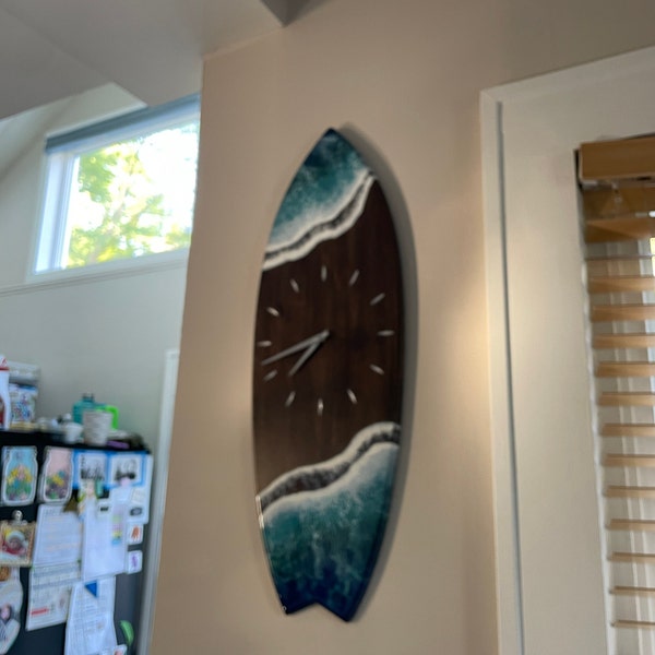 Resin Ocean Wall Clock Resin Art Beach and Sea Unique Wall Decor for ...
