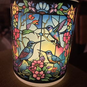 Hummingbird Stained Glass Designed Battery Operated Tea Light Holder - Etsy