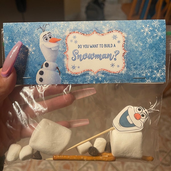 Olaf Frozen Do You Wanna Build a Snowman Birthday Party Treats Bag ...