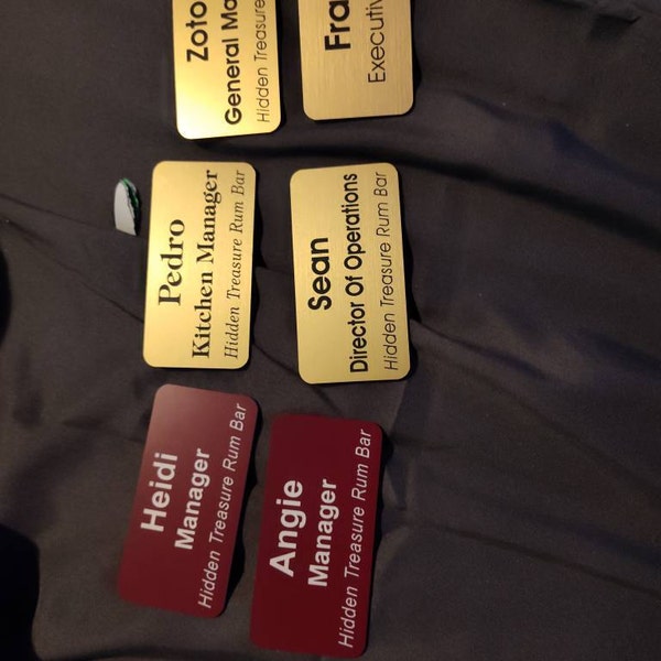 Custom Engraved Name Tag Badges - Personalized Identification With Pin ...