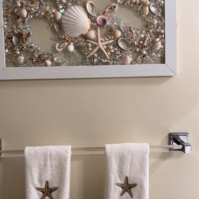 White Seashell Window, White Seashell/seaglass Arrangement, Crystal and ...