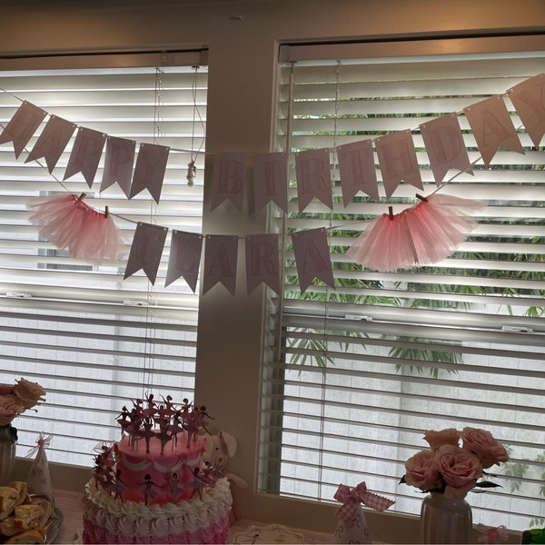 Pink Watercolor Happy Birthday Banner | Printable Download | Watercolor ...