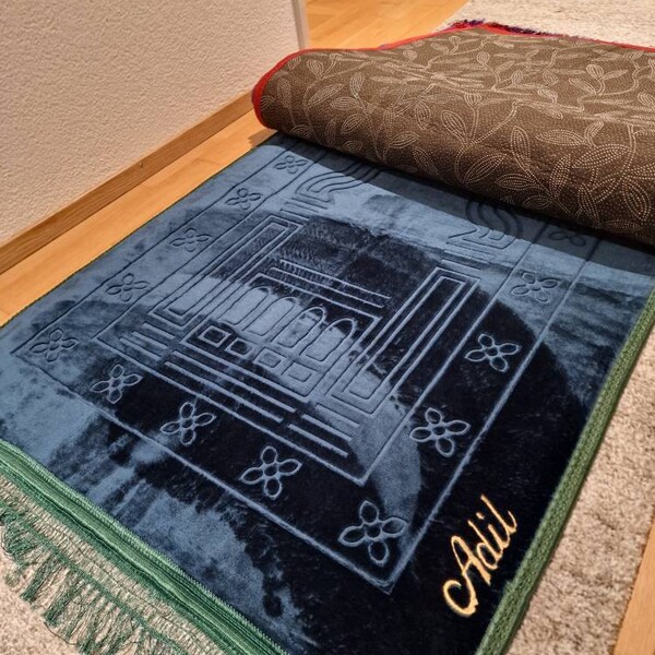 Personalized Plush Lux Prayer Mat, Turkish Prayer Rug, Luxury Prayer ...